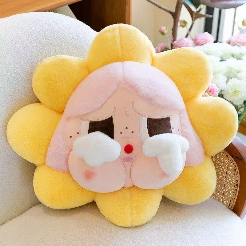 Sunny Tears Plush Pillow – Crying Girl Sun Cushion – Aniu Home